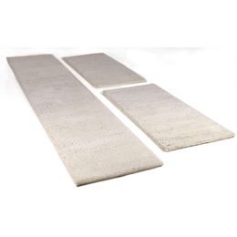 Bettumrandung Theko "Maloronga Uni", beige, H:24mm, Obermaterial: 100% Wolle, Bettumrandungen, Bettumrandung, echter Berber Teppich, reine Wolle, handgekn&uuml;pft