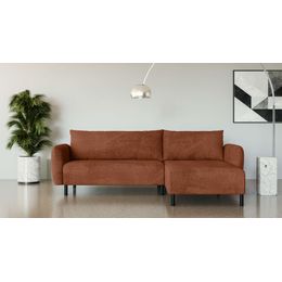 Ecksofa Home Affaire "Glandine", orange (terra), B:233cm H:82cm T:177cm, 100% Polyester, Sofas, Ecksofa, L-Form