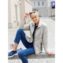 Anorak Casual Looks, Damen, Gr. 23, grau (stein), 100% Polyester, gemustert, unifarben, Jacken Anorak