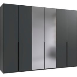 Kleiderschrank wimex "Mugano,in 5 Breiten,2 H&ouml;hen,2 Tiefen, viele Farben, Made in Germany", schwarz (grafit, griffe schwarz), B:270cm H:208cm T:58cm, Holzwerkstoff, Schr&auml;nke, Kleiderschrank, mit langen Griffen aus Metall, mit oder ohne Spiegel