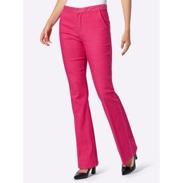 Bootcut-Jeans Heine, Damen, Gr. 48, Normalgr&ouml;&szlig;en, pink, 76% Baumwolle, 22% Polyester, 2% Elasthan, unifarben, lang, Jeans Bootcut-Jeans