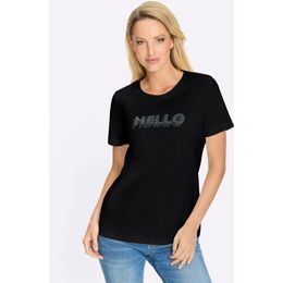 T-Shirt Heine "Shirt", Damen, Gr. 34, steingrau, 100% Baumwolle, unifarben, Rundhals, Shirts T-Shirt