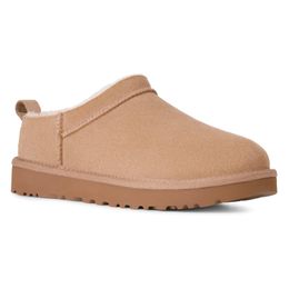 UGG Australia Clog UGG "Unisex CLASSIC MICRO", M&auml;dchen, Gr. 9 (40), sand, Veloursleder, Schuhe Clog, Homeslippers, Pantoffel, Schlupfschuh im neuen Design