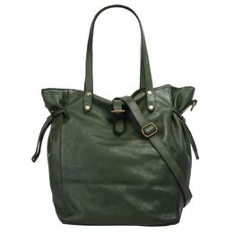 Shopper FORTY, Damen, Gr. B/H/T: 33cm x 30cm x 23cm onesize, gr&uuml;n, Leder, leicht gl&auml;nzend, unifarben, Taschen Shopper, echt Leder, Made in Italy