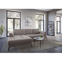 Sit & More Ecksofa SIT & MORE "Bendigo L-Form", beige (sand), B:284cm H:87cm T:175cm, Sofas, Ecksofa, inklusive Sitztiefenverstellung, Bodenfreiheit 15 cm, 2 Fu&szlig;farben
