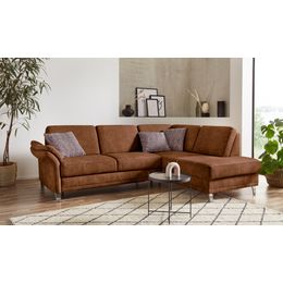Sit & More Ecksofa SIT & MORE "Clio L-Form", braun (cognac), B:254cm H:89cm T:190cm, Sofas, Ecksofa, wahlweise mit Bettfunktion und Bettkasten, inklusive Federkern