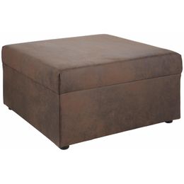 Hocker Home Affaire "Pur", braun, B:74cm H:41cm T:74cm, 100% Polyester Melrose;Luxus-Microfaser Nubuk (100% Polyester);Struktur (100% Polyester), Hocker, Hocker, passend zur Serie "Pur"