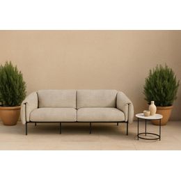 2-Sitzer Home Affaire "Lumi", beige (sandstone), B:186cm H:73cm T:96cm, 100% Olefin, Sofas, 2-Sitzer, Outdoor Gartensofa, wetterfeste Materialien, Breite 186 cm