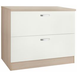 Unterschrank Optifit "Faro", wei&szlig; (wei&szlig; matt), B:100cm H:84,8cm T:60cm, Schr&auml;nke, Unterschrank, mit Metallgriffen, Breite 100 cm
