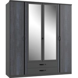 Kleiderschrank wimex "Duo", grau (graphitfarben, digi, steel, optik), B:180cm H:198cm T:58cm, Schr&auml;nke, Kleiderschrank