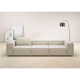 3,5-Sitzer Home Affaire "Watertown, modernes Big-Sofa XXL, 336 cm Breite, auch in Feincord", beige (sand), B:336cm H:68cm T:98cm, 94% Polyester, 6% Nylon, Sofas, 3 5-Sitzer, Riesiges Designersofa mit viel Platz & weichen Bez&uuml;gen in Trendfarben