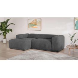 Ecksofa s.Oliver "EMMERIK Designersofa, L-Form mit Wellenfederung, B/T/H: 260/155/73 cm", grau (anthrazit), B:259,5cm H:73cm T:155cm, 100% Polyester, Sofas, Ecksofa, hoher Sitzkomfort, gem&uuml;tlich und modern, auch in Cord