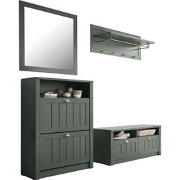 Garderobenschrank Home Affaire "ASCOT", gr&uuml;n, B:109cm H:40cm T:20cm, Schr&auml;nke, Garderobenschrank