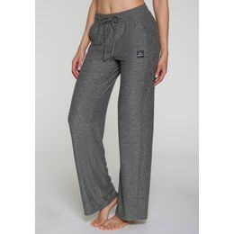 Loungehose Vivance ACTIVE, Damen, Gr. XS (32/34), N-Gr, schwarz meliert, Trikot, Obermaterial: 88% Polyester, 12% Elasthan, meliert, figurumspielend lang, Hosen Loungehose, mit weitem Bein und Teilungsn&auml;hte