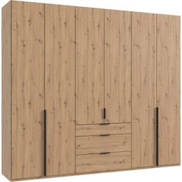 Dreht&uuml;renschrank wimex "Mugano", artisan, eiche nachbildung, griffe schwarz, B:270cm H:236cm T:58cm, Holzwerkstoff, Schr&auml;nke, Dreht&uuml;renschrank, in vielen Breiten, 208 oder 236 cm hoch, Made in Germany