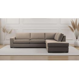 Ecksofa Home Affaire "Branwell", cappuccino, B:304cm H:86cm T:227cm, 100% Polyester, Sofas, Ecksofa, Breite 304 cm, Struktur fein, mit Wellenunterfederung