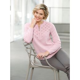Strickpullover Classic Basics "Pullover", Damen, Gr. 52, rosa (ros&eacute;, meliert), 100% Polyacryl, meliert, Pullover Strickpullover