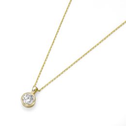 Goldkette Luigi Merano "Kette mit Zirkonia, Gold 375", gold, Halsketten, Damen, Gelbgold 375, Goldkette