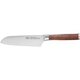 R&ouml;sle Santokumesser R&Ouml;SLE "Masterclass", silber (silberfarben, holzfarben), Klingenl&auml;nge 17cm, X50 CrMoV15 Klingenstahl, Kochmesser, Santokumesser, f&uuml;r Fleisch, Fisch und Gem&uuml;se, Made in Solingen, Klingenspezialstahl