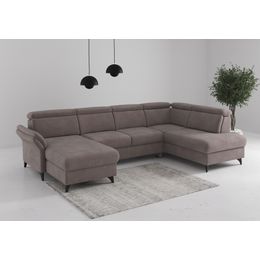Sit & More Wohnlandschaft SIT & MORE "Glendale, U-Form", taupe, B:321cm H:84cm T:193cm, 90% Polyester, 10% Polyamid, Sofas, Wohnlandschaft, inkl. Kopfteilverstellung,wahlweise mit Vorziehsitz und Bettkasten