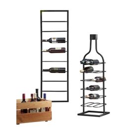 Weinregal HEINE HOME, schwarz, B:29cm H:104cm T:29cm, Metall, Regale, Weinregal