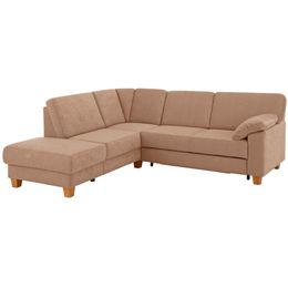 Ecksofa Home Affaire "Belfort L-Form", braun, B:243cm H:88cm T:91cm, Struktur fein ( 100% Polyester);Luxus-Microfaser ALTARA NUBUCK (100% Polyester);Luxus-Microfaser Vintageoptik(100% Polyester), Sofas, Ecksofa, mit Federkern, wahlweise mit Bettfunktion und Stauraum