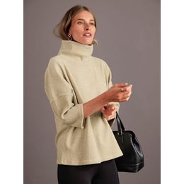 3/4-Arm-Shirt Inspirationen "Shirt", Damen, Gr. 40, beige (sand), 95% Polyester, 5% Elasthan, unifarben, Shirts 3/4-Arm-Shirt