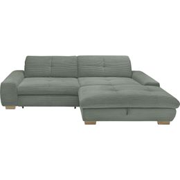 Ecksofa "SO 1200 inkl. Sitztiefen- & R&uuml;ckenverstellung f&uuml;r hohen Sitzkomfort", gr&uuml;n (olive gr&uuml;n gct 333), B:276cm H:89cm T:198cm, 100% Polyester, SET ONE BY Musterring, Sofas, Ecksofa, wahlweise mit Bettfunktion und Stauraum, L-Form, auch in Cord Bezug