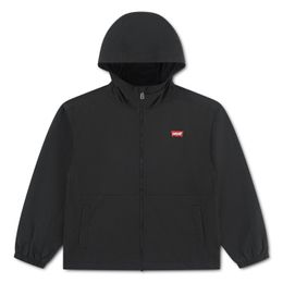 Kurzjacke LEVI'S KIDS "LVN LIGHT WEIGHT WINDBREAKER", M&auml;dchen, Gr. 8 (128), jet schwarz, Web, Obermaterial: 100% Polyamid, unifarben, l&auml;ssig geschnitten h&uuml;ftbedeckend, Rundhals, elastischer Bund, Jacken Kurzjacke, for Boys, mit Kapuze