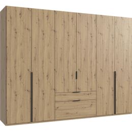 Dreht&uuml;renschrank wimex "Mugano", artisan, eiche nachbildung, griffe schwarz, B:270cm H:208cm T:58cm, Holzwerkstoff, Schr&auml;nke, Dreht&uuml;renschrank, in vielen Breiten, 208 oder 236 cm hoch, Made in Germany