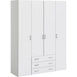 Kleiderschrank Inosign "Space Dreht&uuml;renschrank, Aufbewahrung Kasten Schrank Stauraum", wei&szlig;, B:154cm H:200,4cm T:49,5cm, Holzwerkstoff, Schr&auml;nke, Kleiderschrank, Breite 78, 115,8 oder 154 cm, mit je 3 Schubk&auml;sten, innen Einlegeb&ouml;den