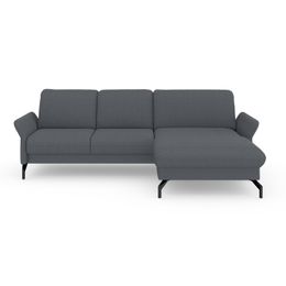 Sit & More Ecksofa SIT & MORE "Fashion L-Form", blau (blaugrau), B:253cm H:84cm T:165cm, Sofas, Ecksofa, wahlweise mit Kopfteilverstellung und Vorziehsitz, motorisch