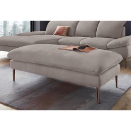 Hocker W.Schillig "enjoy&MORE", grau (stone r66), B:151cm H:45cm T:71cm, Chenille-Flachgewebe R66 (85% Polyester, 15% Nylon);Longlife Xtra-Leder Z59: Glattleder mit modischer Pr&auml;gung. Hautst&auml;rke 0, 9 - 1, 1 mm;Stoff S37 (100% Polyester), Hocker, Hocker, F&uuml;&szlig;e bronze pulverbeschichtet, Breite 151 cm