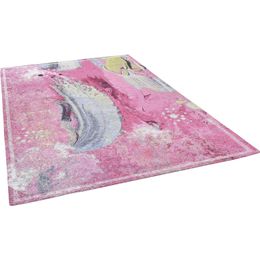Teppich Gino Falcone "Cosima-111", rosa, B:160cm H:3mm L:230cm, Polyester, Teppiche, Teppich, flachgeweber Jaquard-Teppich, mit Chenillegarn, modernes Design