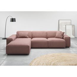 Ecksofa Home Affaire "Glimminge auch in Breitcord, Feincord, Boucl&eacute; + Easy care-Bezug", rosa (ros&eacute;), B:294cm H:71cm T:191cm, 95% Polyester, 5% Nylon, Sofas, Ecksofa, L-Form, Breite 294, Zierkissen