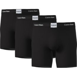 Boxer "BOXER BRIEF 3PK", Herren, Gr. S (48), 3 Stk., schwarz, Jersey, Obermaterial: 95% Baumwolle, 5% Elasthan, Calvin Klein Underwear, unifarben, k&ouml;rpernah, Unterhosen Boxer, Mit elastischem Bund