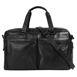 SPIKES & SPARROW Reisetasche SPIKES & SPARROW, Herren, Gr. B/H/T: 46cm x 28cm x 23cm onesize, schwarz, Leder, Taschen Reisetasche, echt Leder