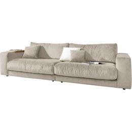 Big-Sofa 3C CANDY "Enisa II", grau (taupe), B:290cm H:86cm T:127cm, 100% Polyester, Sofas, Big-Sofa, incl. 1 Flatterkissen, Wahlweise mit Flecken-Schutz-Bezug Easy care
