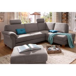 Ecksofa Home Affaire "Borkum L-Form, B: 249 cm - OTTO. Verl&auml;ssliche Qualit&auml;t.", grau, B:249cm H:87cm T:189cm, Struktur (100% Polyester);Luxus-Microfaser ALTARA NUBUCK (100% Polyester);MELROSE (100% Polyester);Luxus-Microfaser Toro (100% Polyester), Sofas, Ecksofa, optional Bettfunktion, Federkern