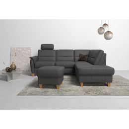 Ecksofa Home Affaire "Palmera L-Form, B: 236 cm", braun (mocca), B:236cm H:89cm T:212cm, Luxus-Microfaser (100% Polyester);Struktur (100% Polyester);Luxus-Microfaser in Lederoptik (100% Polyester), Sofas, Ecksofa, optional Bettfunktion & Bettkasten, Federkern
