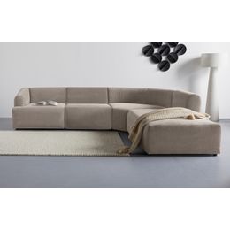 Ecksofa "LYZA L-Form links/rechts, Modularsofa "XL", Ma&szlig;e B/T/H: 287/267/74 cm", beige (taupe), B:287cm H:74cm T:267cm, 100% Polyester, LeGer Home by Lena Gercke, Sofas, Ecksofa, aus 4 Modulen, zusammen oder einzeln stellbar