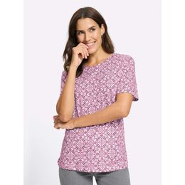 Print-Shirt "Druck-Shirt", Damen, Gr. 48, ecru, erika, bedruckt, 50% Baumwolle, 50% Modal, gemustert, mehrfarbig, Rundhals, Shirts Print-Shirt