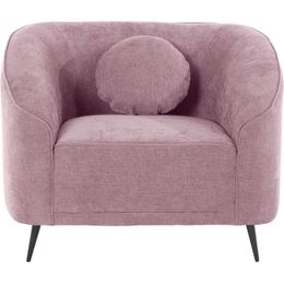 Sessel Home Affaire "Ashly", rosa (ros&eacute;), B:100cm H:81cm T:80cm, 100% Polyester, Sessel, Sessel, in 3 Bezugsvarianten, Boucl&eacute;, Samtoptik und Struktur weich.