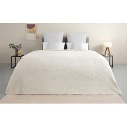 Tagesdecke OTTO HOME "Luisa", beige, B:250cm L:280cm, Mischgewebe, Tagesdecken, Tagesdecke, mit grafischem Muster, ab Gr&ouml;&szlig;e 140x210 cm