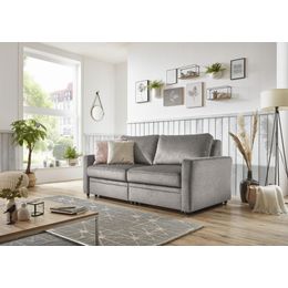 Schlafsofa DIE PLANBAR "MP-PD19021", grau (alu), B:186cm H:90cm T:100cm, 100% Polyester, Sofas, Schlafsofa, mit L&auml;ngsschl&auml;ferfunktion 80 bzw. 160x210 cm