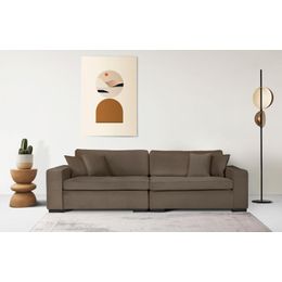 2-Sitzer Home Affaire "Skara XXL", grau (taupe), B:280cm H:86cm T:130cm, 100% Polyester, Sofas, 2-Sitzer, Lounge-Sofa XXL mit Federkern-Polsterung, in vielen Bezugsvarianten