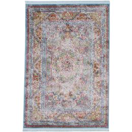 Teppich CarpetFine "Yuri", blau (t&uuml;rkis), B:120cm H:7mm L:170cm, Polypropylen, Teppiche, Teppich