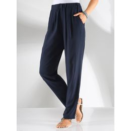 Schlupfhose Inspirationen, Damen, Gr. 50, Normalgr&ouml;&szlig;en, blau (marine), 100% Viskose, unifarben, lang, Hosen Schlupfhose