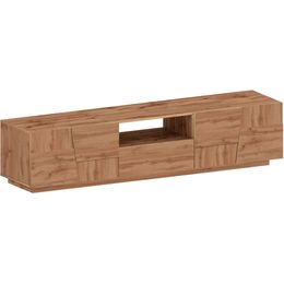 Lowboard Home Affaire "Pongo", braun (oak wotan), B:220cm H:46cm T:44,2cm, Holzwerkstoff, Sideboards, Lowboard