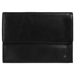 Dokumententasche SZUNA, Damen, Gr. B/H/T: 35cm x 27cm x 5cm onesize, schwarz, Leder, gemustert, Taschen Dokumententasche, echt Leder
